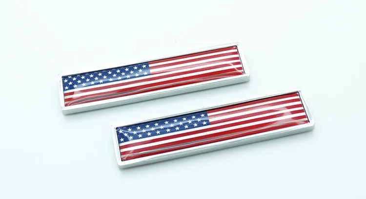 20 Pairs America Flags Car styling Car Emblems Chrome Metal USA Flag ...
