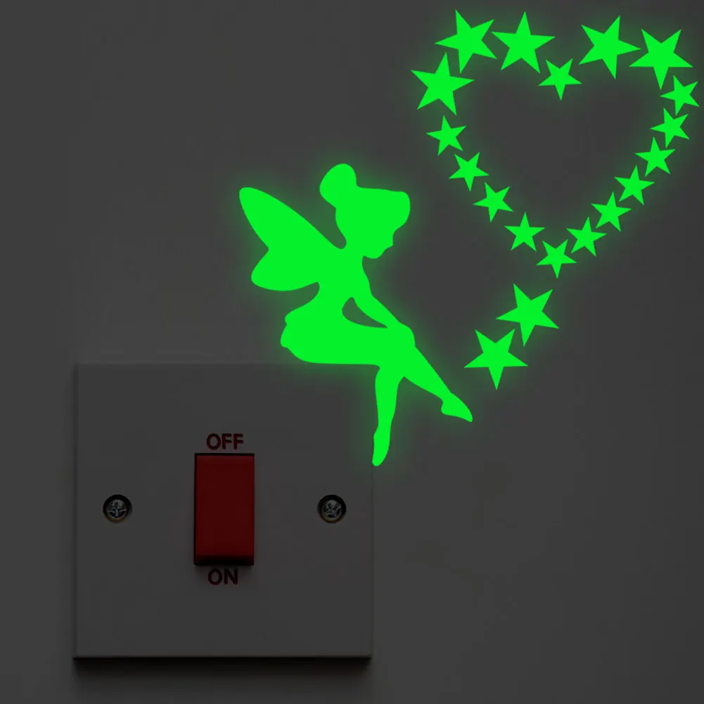 Luminous switch stickers Bedroom Wall Decoration Switch sticker Vinyl ...