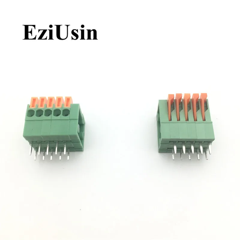 50pcs CY/DG/KF141V 141R 2.54mm PCB Mounted Screw Spring Terminal Block ...