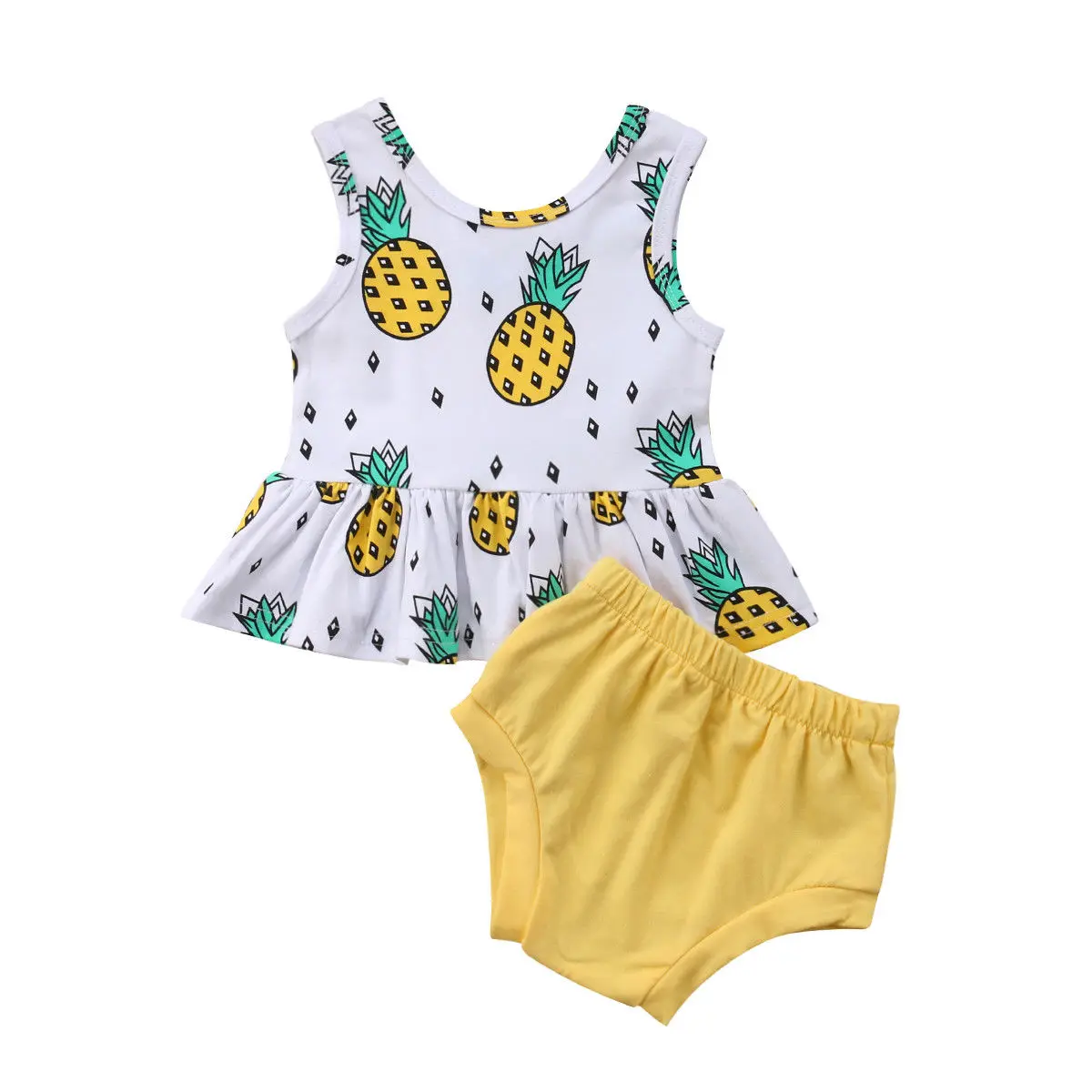 2Pcs Kids Infant Baby Girls Tops Sleeveless T shirt+ Short PP Pants ...