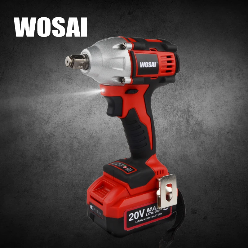 WOSAI 20V Lithium Battery Brushless Impact Electric Wrench Max Torque ...