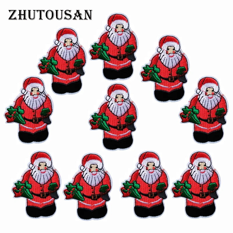 ZHUTOUSAN DIY 10pcs Santa Claus Embroidered Patch For Clothing ...