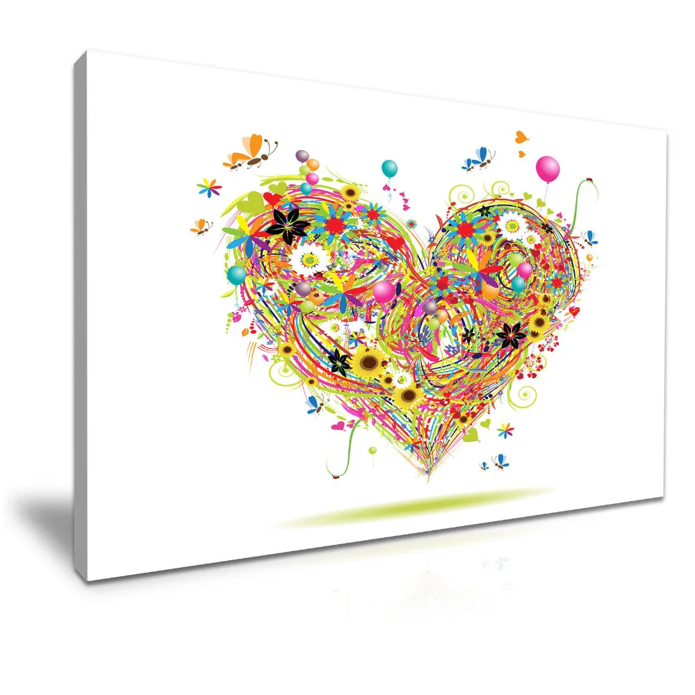 Large Canvas PicturesArts Heart shape Wall Art Prints Canvas Print ...