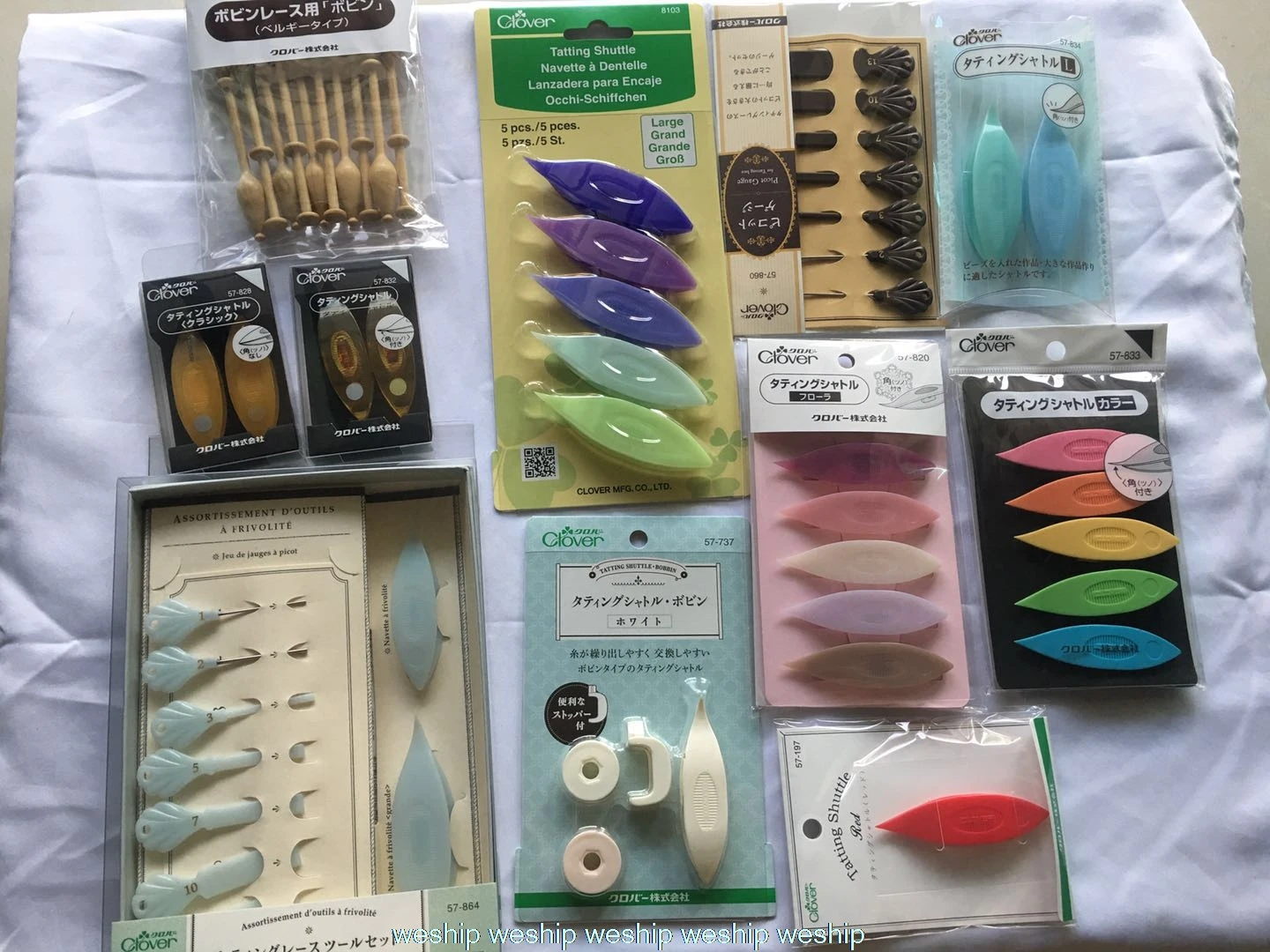 clover Lace tat Shuttle weaving machine weaver tatting shuttle set 57 ...