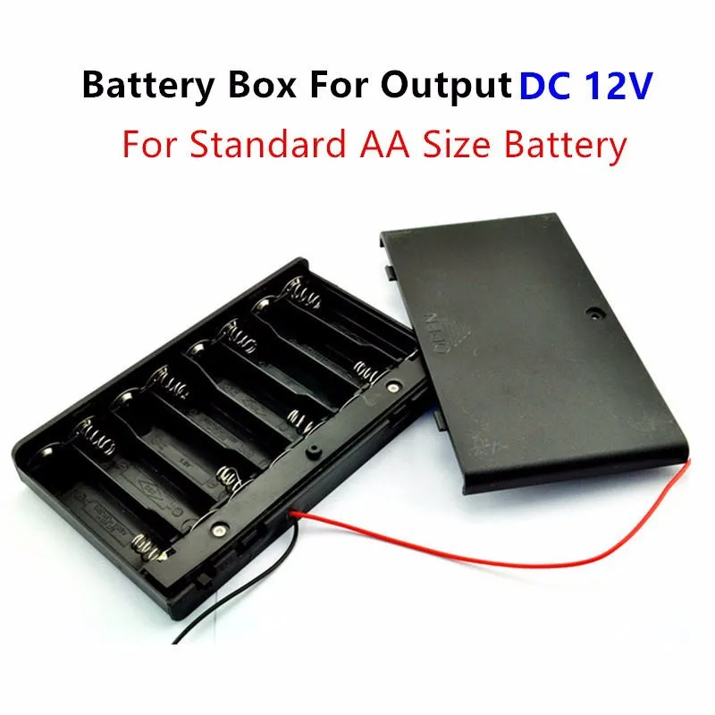 12 Volt battery Holder 8pcs AA Battery Box Case With ON / OFF power ...