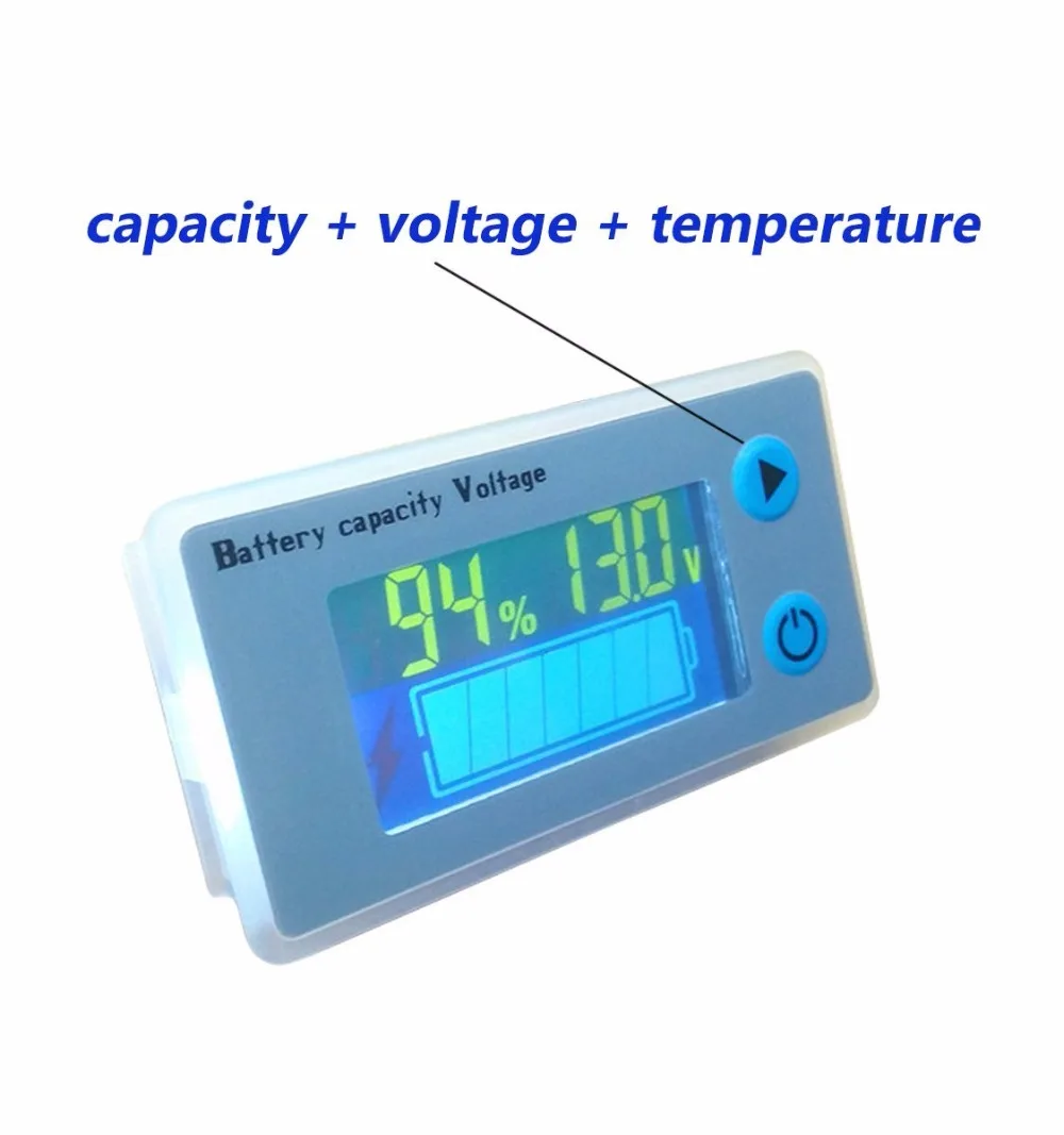 Multifunction LCD Lead Acid Battery Capacity Meter Voltmeter with ...