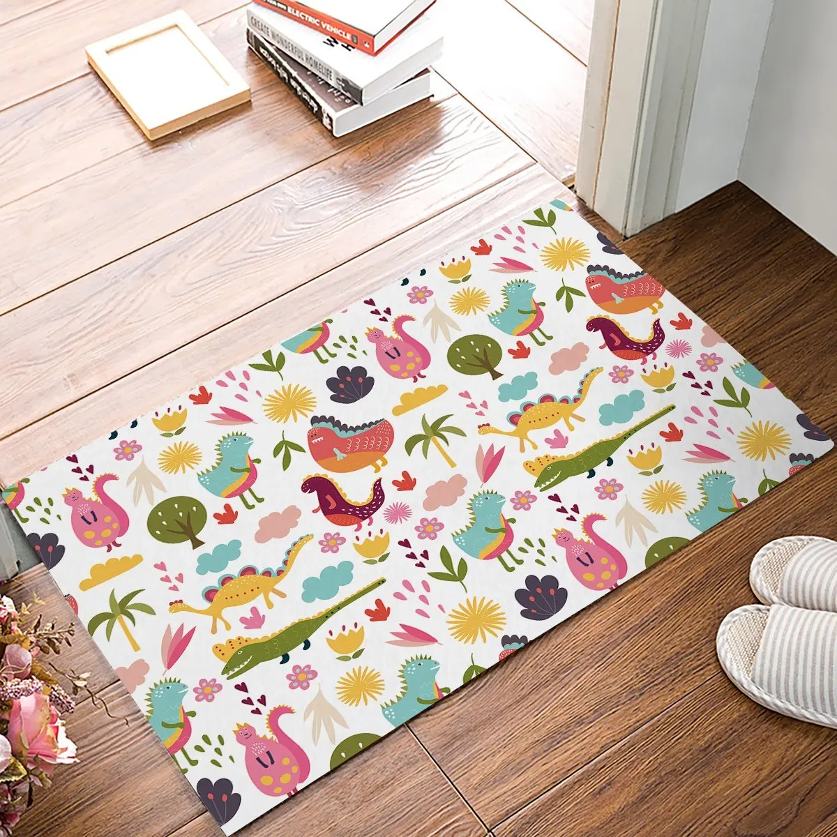 Funny Cartoon Dinosaur Door Mats Kitchen Floor Bath Entrance Rug Mat ...