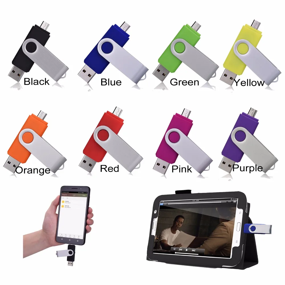 Dual Port Smart Phones OTG USB Flash Drive 64GB Pendrive 32GB Driver ...