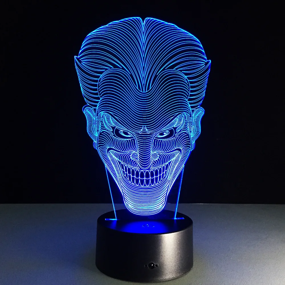 Halloween Kids Gift Jack Smile Face 3D Lamp Movie Character Laughing ...