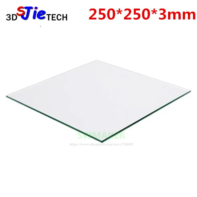 250*250*3mm Borosilicate Glass Build Plate For Heated Bed DIY 3D ...