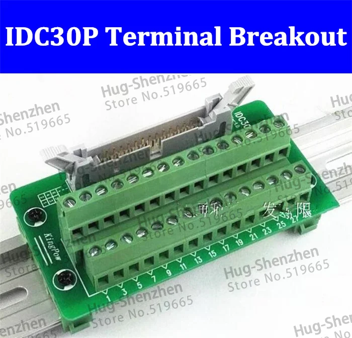 Idc30p Idc 30 Pin Male Connector To 30p Terminal Block Breakout Board ...