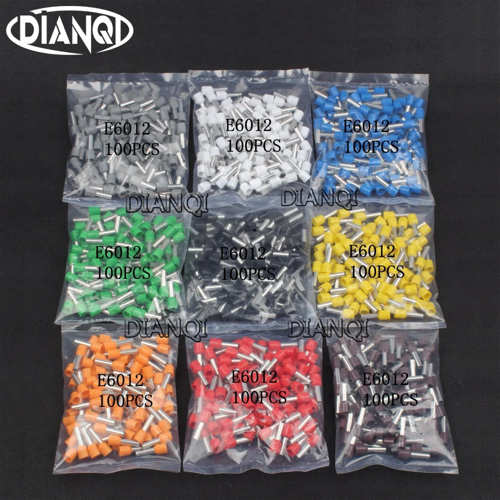 E6012 Tube Insulating Terminals 6mm2 100pcs/pack Cable Wire - AliExpress
