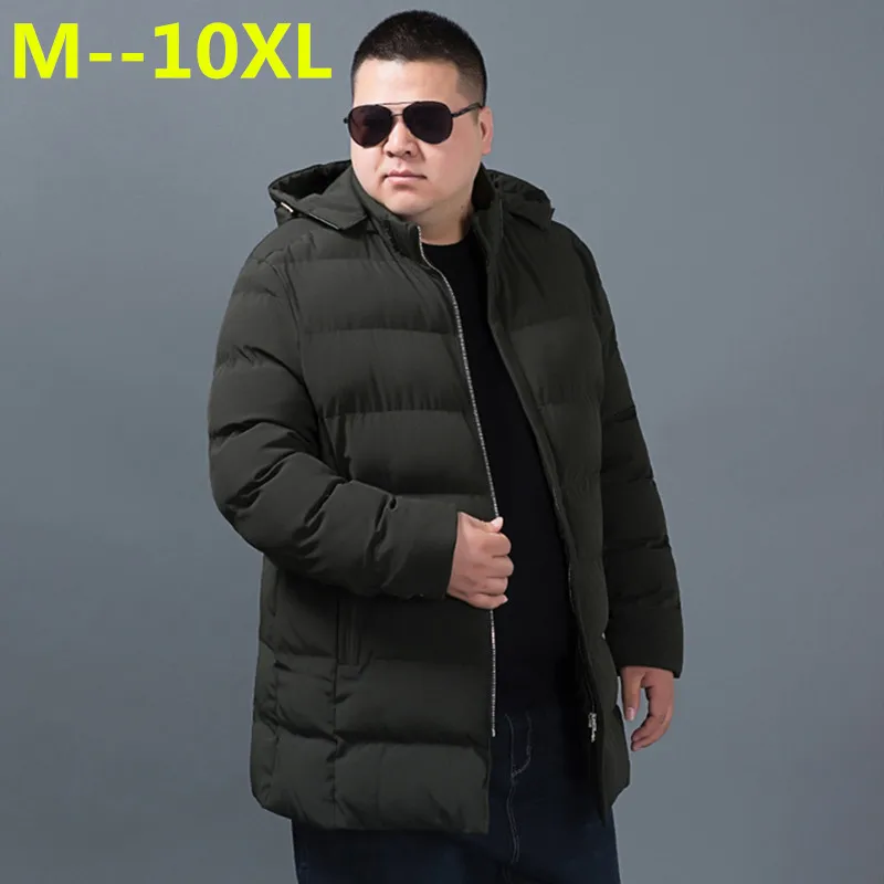 Plus size 10xl 8xl 6xl 5x Men's Winter Warm Jacket Hooded Slim Casual ...