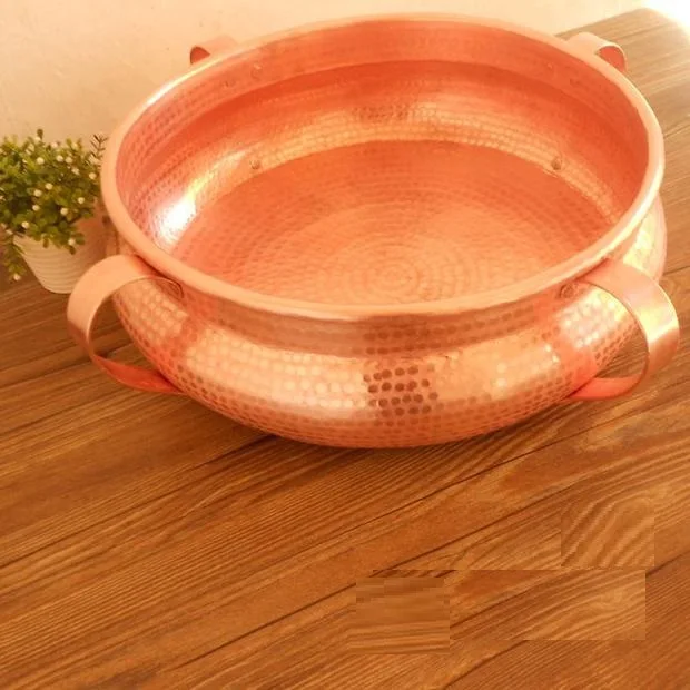 1 шт. ручной работы из чистой меди кастрюля большая толстая с ручкой ...