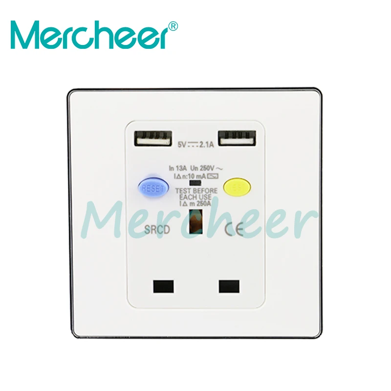 GFCI-UK-standard-dual-USB-leakage-protection-wall-socket-switch-panel ...