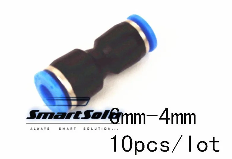 free shipping 10 Pcs 6 4, 6mm to4mm straight air connector Pneumatic ...