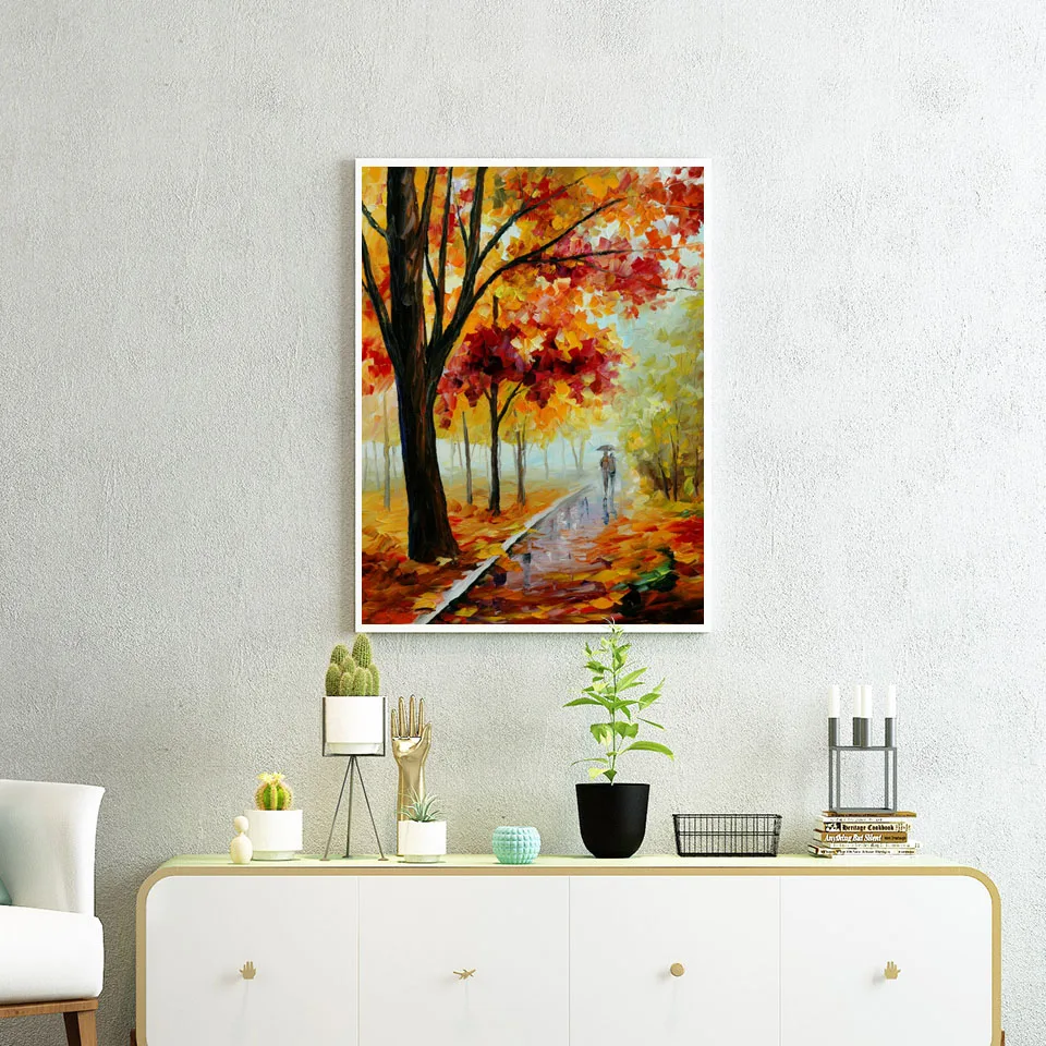 Park Corner scenery Abstract Painting Wall Poster Art Pictures Prints ...
