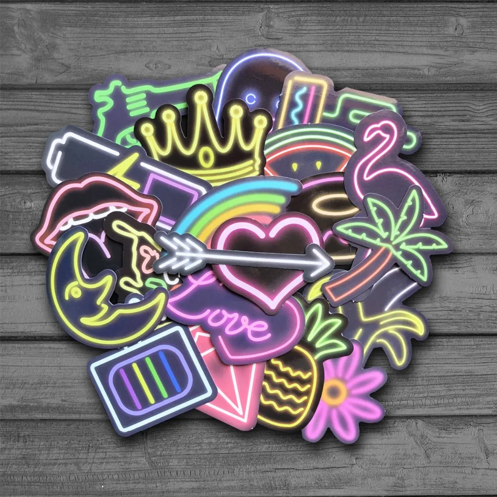 21Pcs/lot Colorful LED Style Funny Stickers For Kids Toy Car Laptop ...