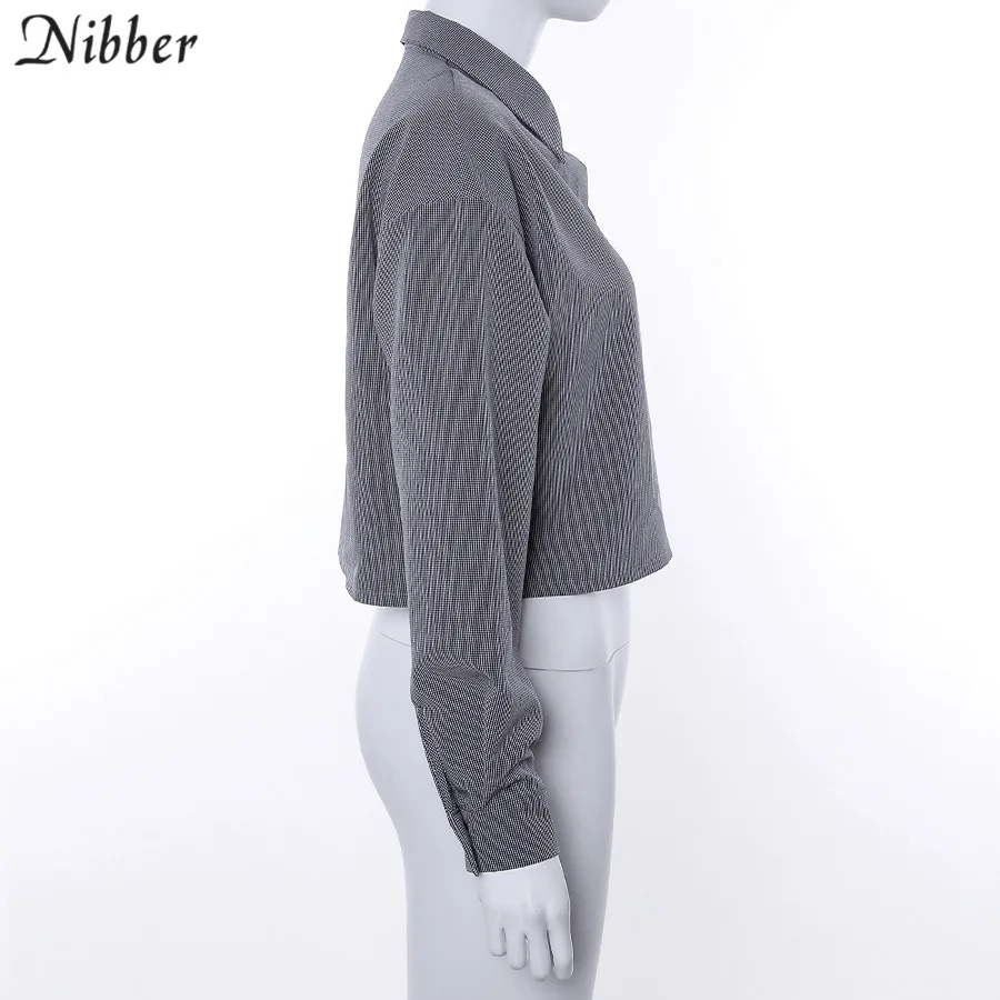 Nibber осень Мода ретро клетчатые пальто женский базовый длинный рукав ...