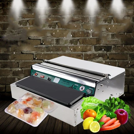 supermarket-food-cling-film-wrapping-machine-Food-Tray-Wrapper ...