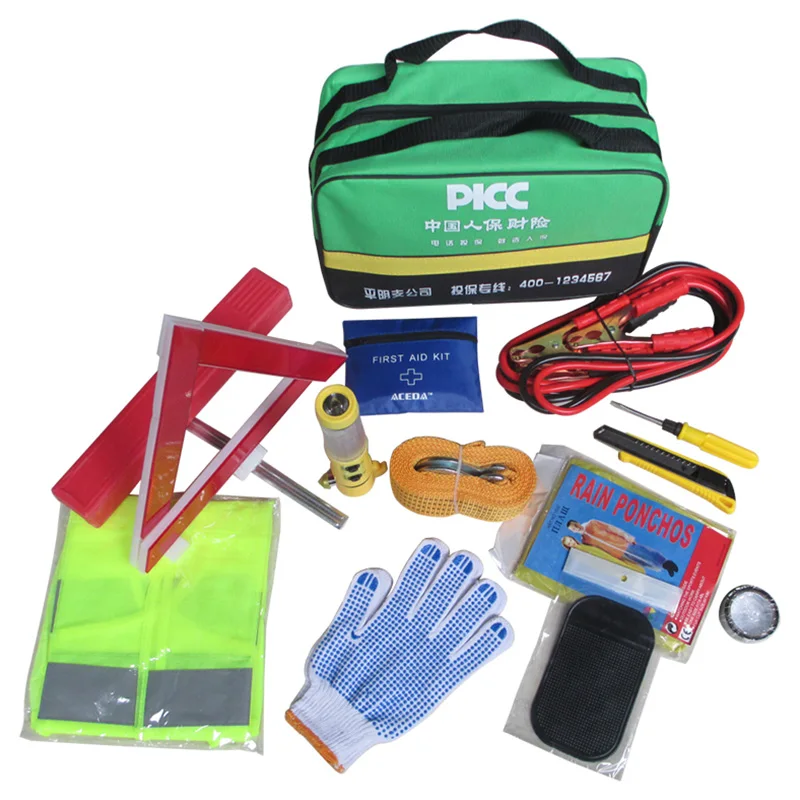 Automotive Emergency First Aid Kit Vehicle Rescue Package Battery Line ...