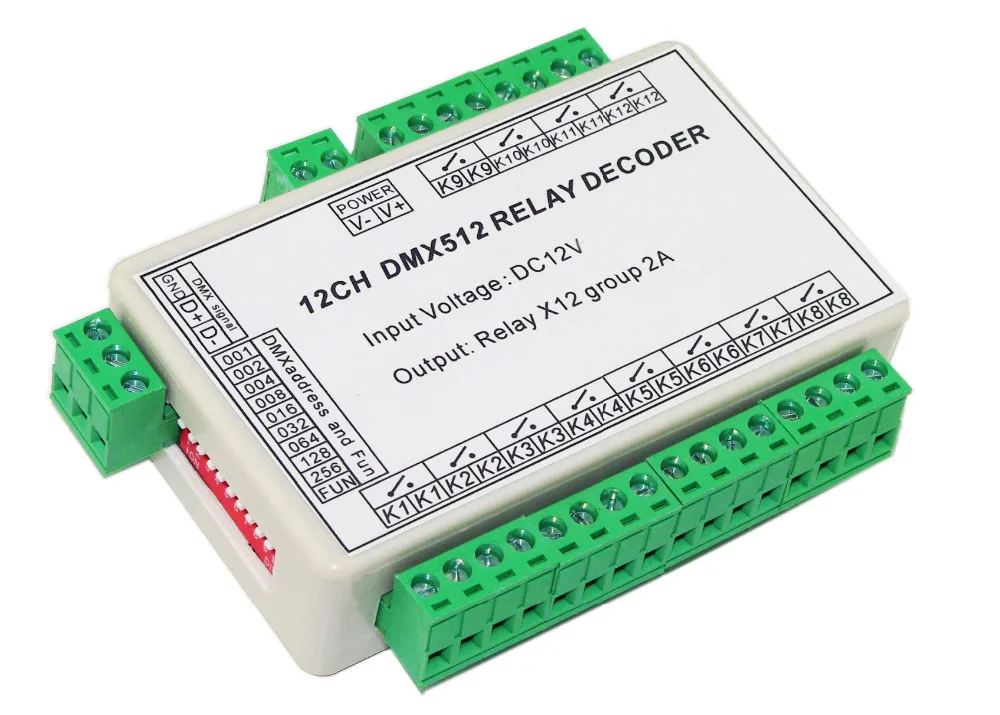 12 Channel 2A LED DMX512 Decoder DMX512 Controller 12CH Relay Switch ... 12 Channel 2A LED DMX512 Decoder DMX512 Controller 12CH Relay Switch ...