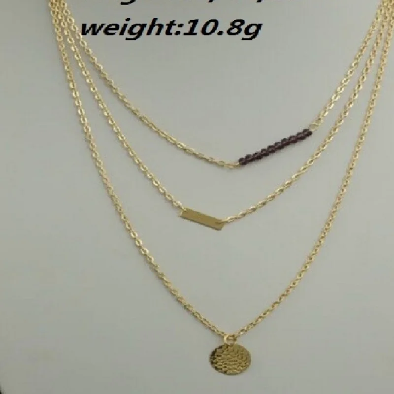 2017 New Gold Color Multilayer Fashion Stone Beads Glaze Necklaces 3