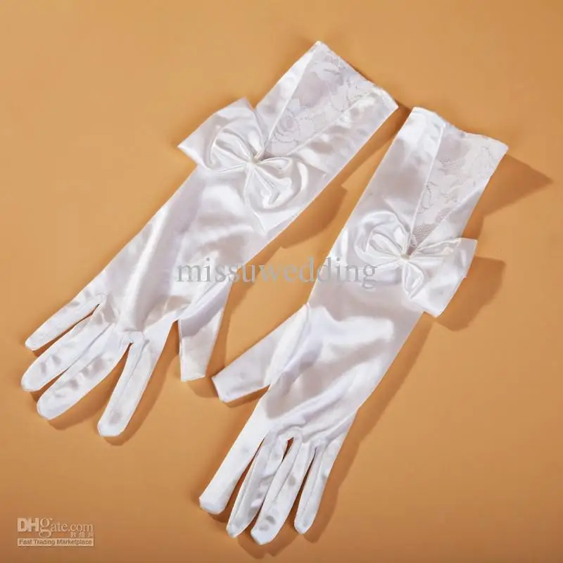 Pick Long Length Stretch Satin Black White Bridal Gloves Wedding Prom ...