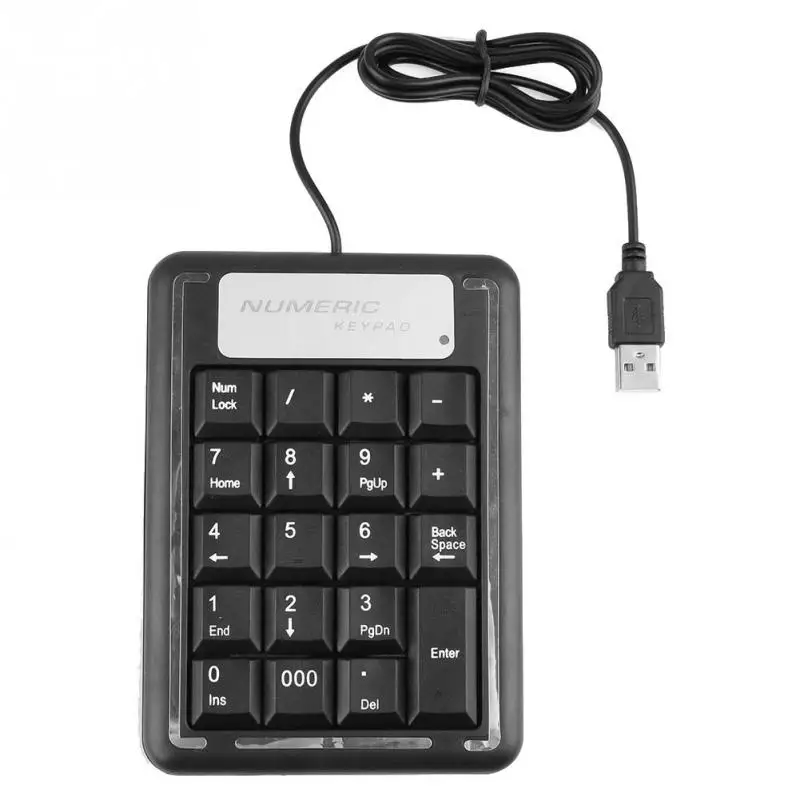 USB Portable Wireless Big Key Number pad Numeric Keypad 18 Keys Laptop ...