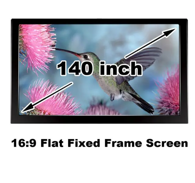3D Cinema Screen 140 inch 16:9 Flat Fixed Frame Projector Screens High ...