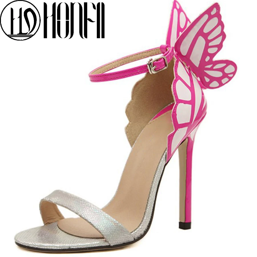 New Summer Time Women Fashion Sandals Colorful butterfly high heel ...