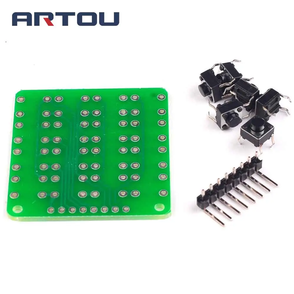 1set Line Keypad 4x4 Matrix Keyboard 16 Key Mcu External Expansion Keyboard Kit In Integrated