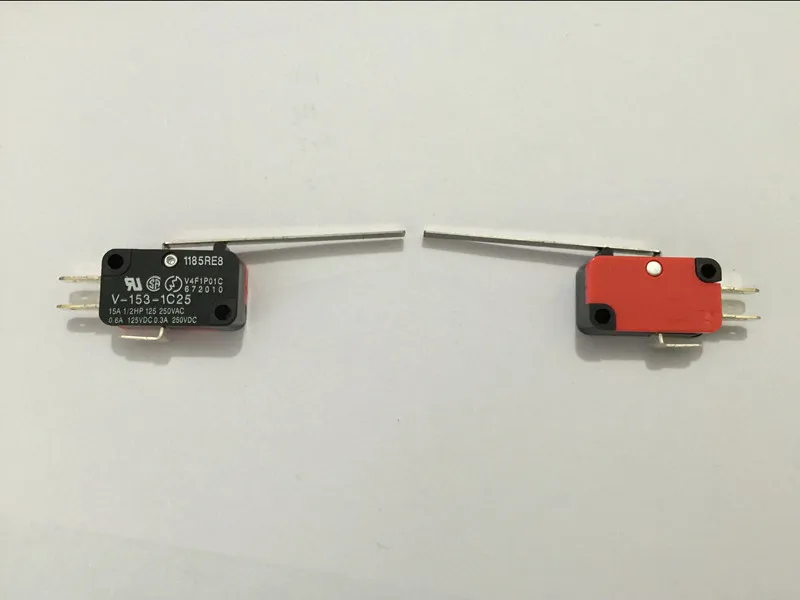 10pcs V-153-1c25 Long Straight Hinge Lever Type Spdt Micro Switch Limit ...
