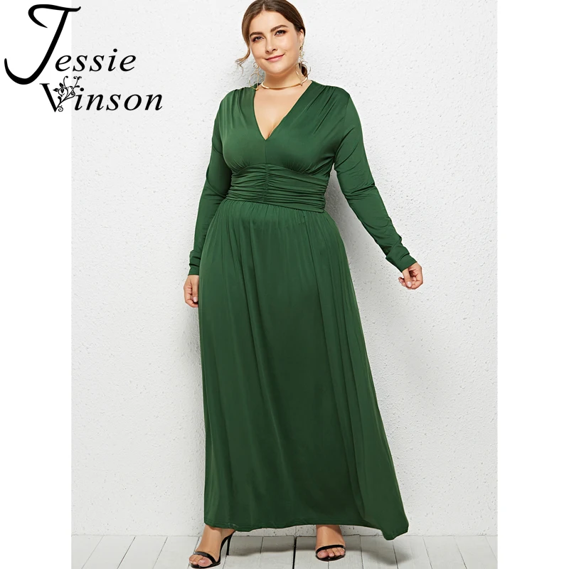 Jessie Vinson Do Vintage de Manga Longa Com Decote Em V Cintura Simples ...