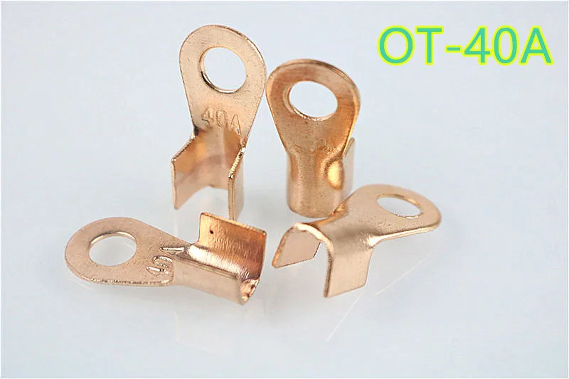 10 Pieces 40a Ot-40a Copper Battery Cable Connector Terminal Cable Lug ...