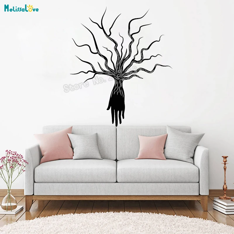 Pictogram Trunk Wall Sticker Tree and Hand Decals Vinyl Home Decor For ...