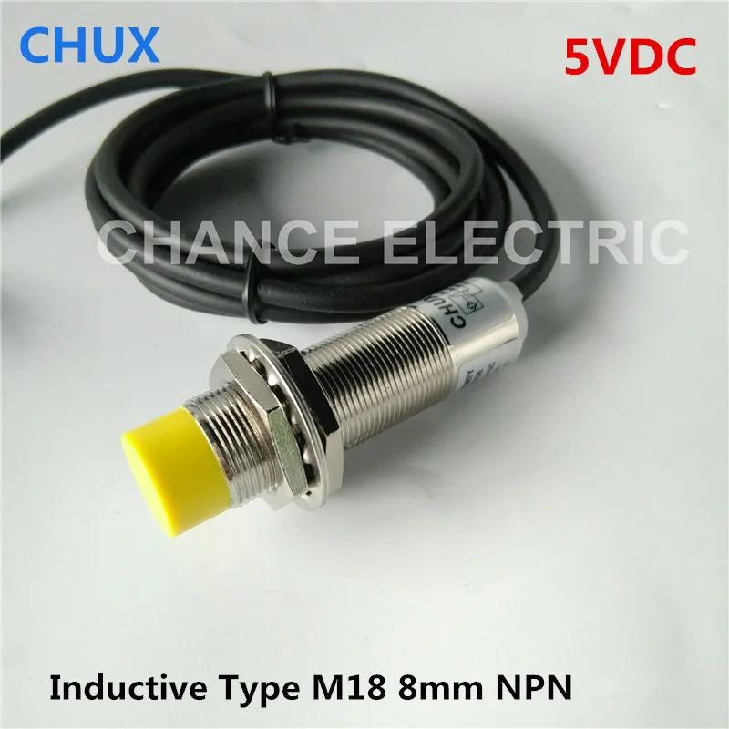 Inductive Proximity Sensor Npn 5v Voltage Dc M18 No/nc/no+nc 8mm Sensing Detect Distance Motion ...