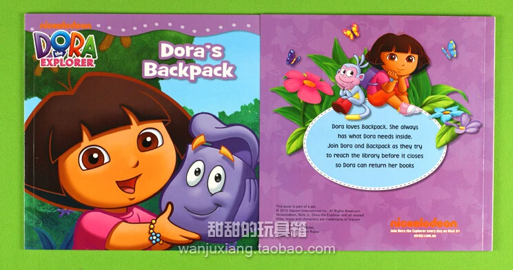 Dora The Explorer Book Doras Backpack Baby Book For Fun Girl's Gift ...