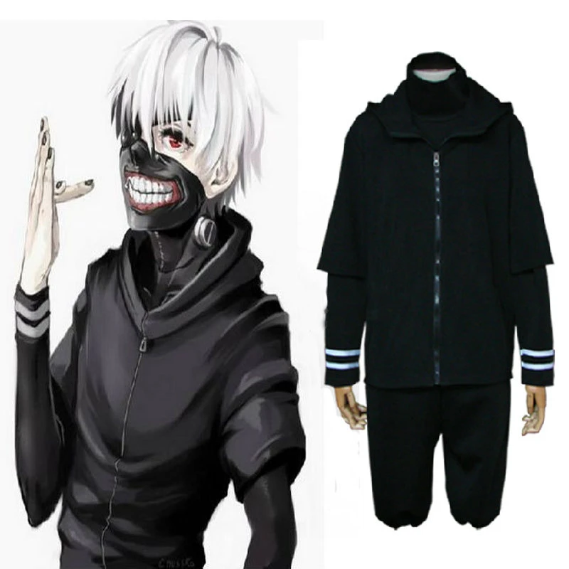 HOT Adult Coser Halloween Anime Tokyo Ghoul Costumes Cosplay Kaneki Ken ...