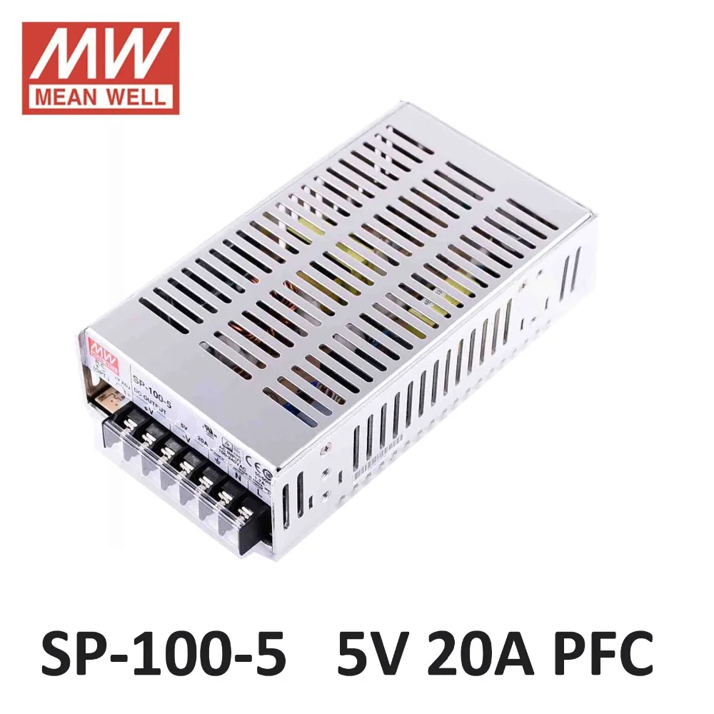 MEAN WELL SP 100 5 Switching Power Supply 5V 20A 100W PFC function 85 264VAC input Meanwell LED ...