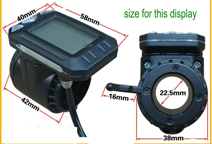 speedometer battery indicator LCD display with thumb throttle shifter ...
