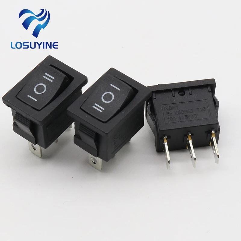 5pcs 3 Position Rocker Switch 3 Pins On Off On Snap Switch - Switches ...