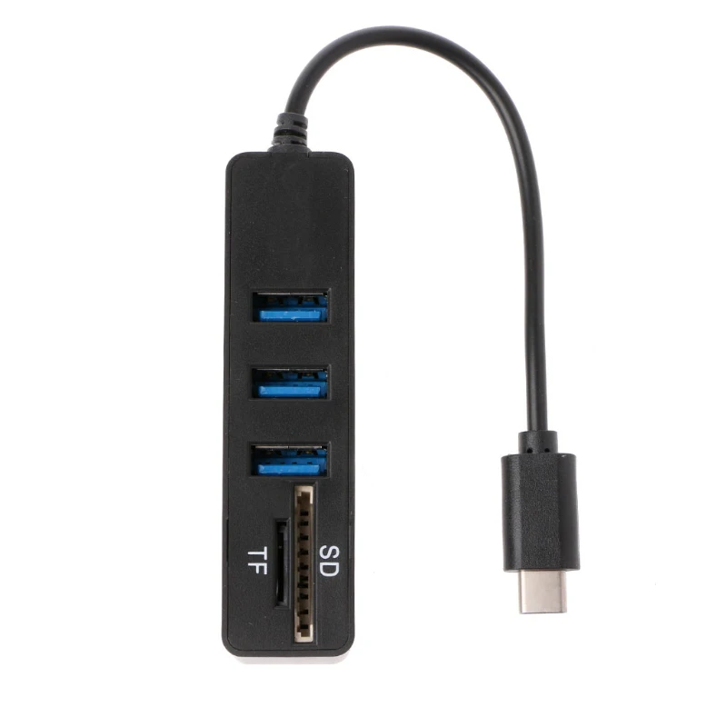 Hub USB 2,0 de 3 puertos USB 3,1 tipo C, Cable OTG, lector de tarjetas ...