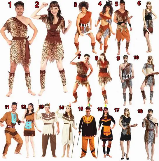 Adult Indians Savage costume Halloween Cosplay Clothing Hunter Costume ...