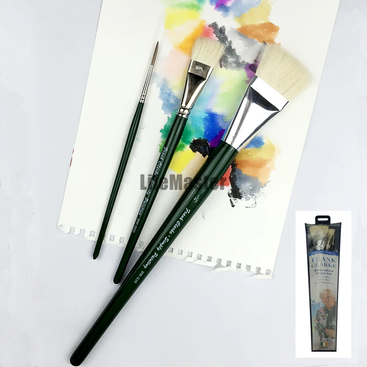 Simply Painting Frank Clarke 3 Set Magic Goat hair Watercolour Brushes ...