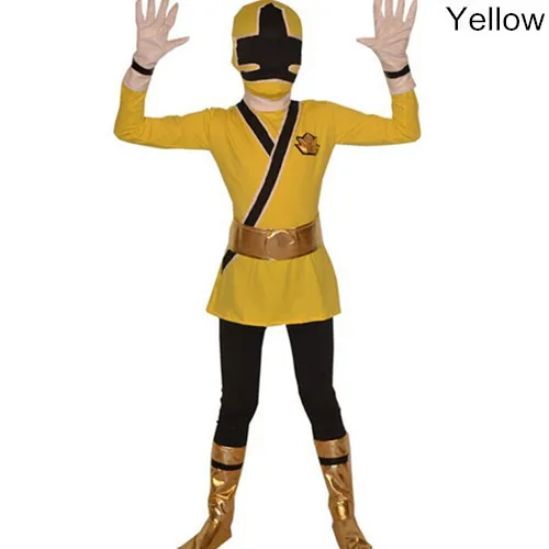 Power Rangers Costume Blue Kids Samurai Cosplay Children Halloween ...