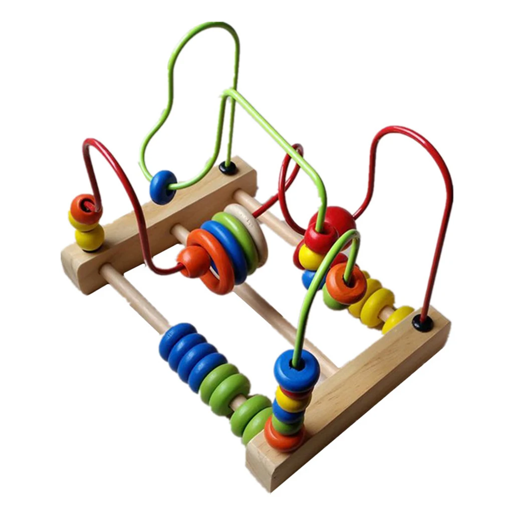 Kids Math Toy Counting Circles Bead Abacus Wire Maze Roller Coaster ...