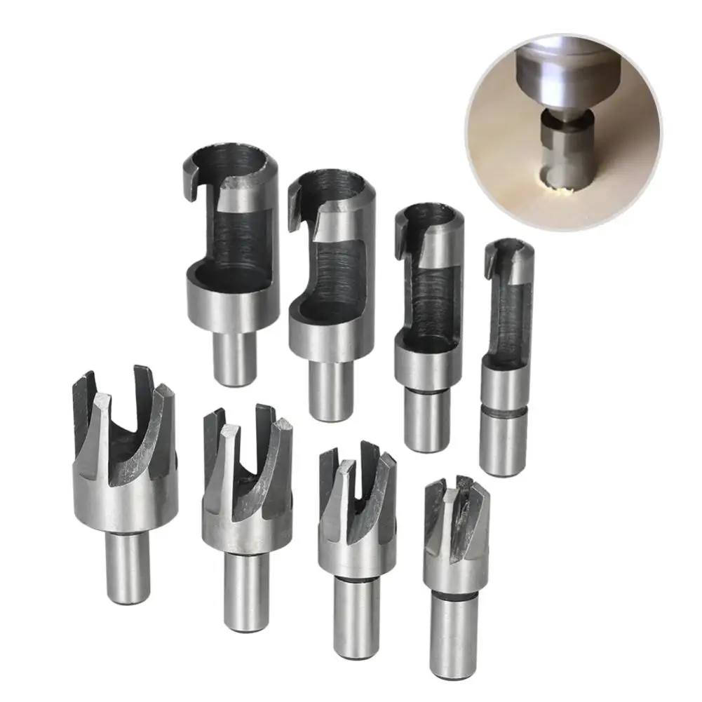 8Pcs Claw Wood Plug Tenon Hole Cutter Drill Bit Woodworking Cutting ...