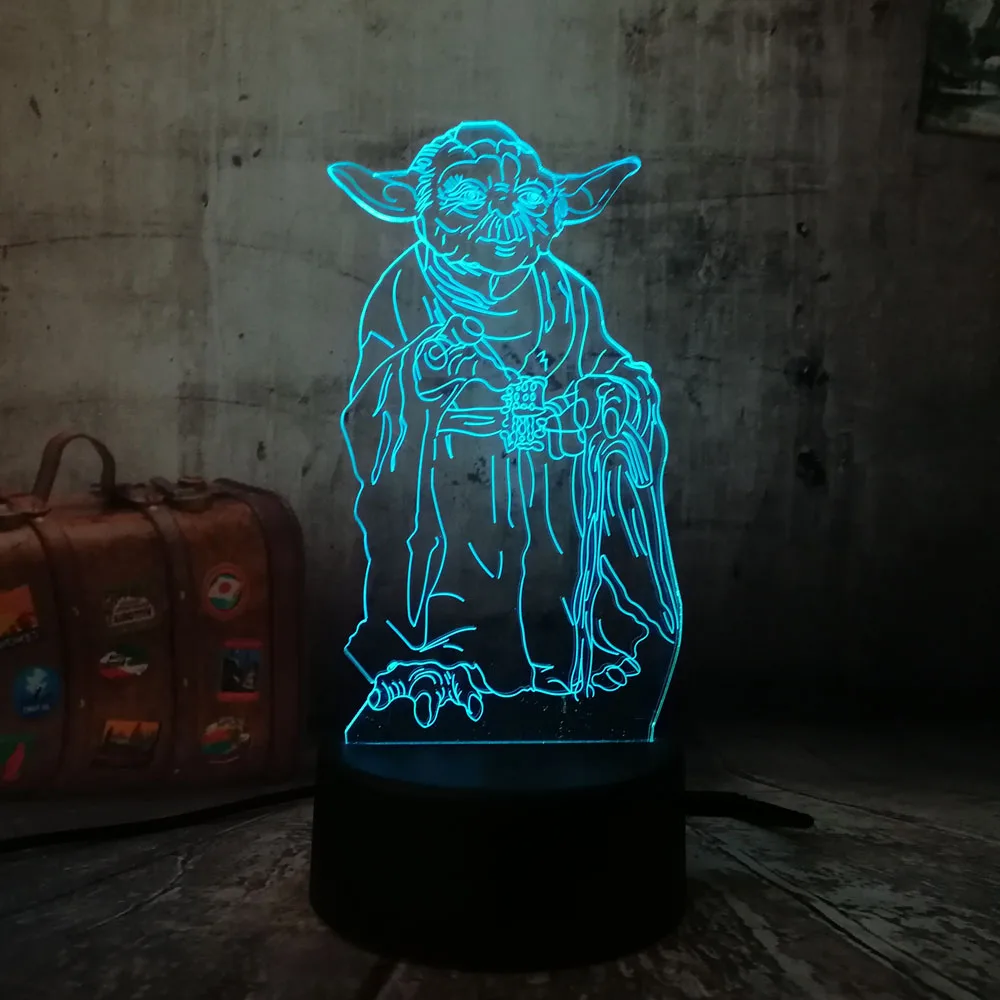 Novelty New Star Wars Master Yoda 3D LED Night Light Desk Table Lamp ...
