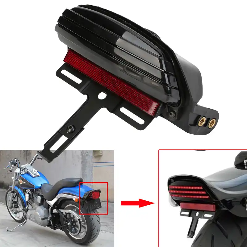 Motorcycle Tri Bar LED Rear Fender Brake Tail Light Turn Signal Lamp ...